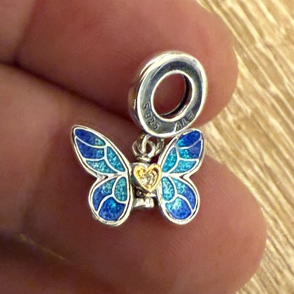 Accessories | Silver And Blue Butterfly Charm | Poshmark